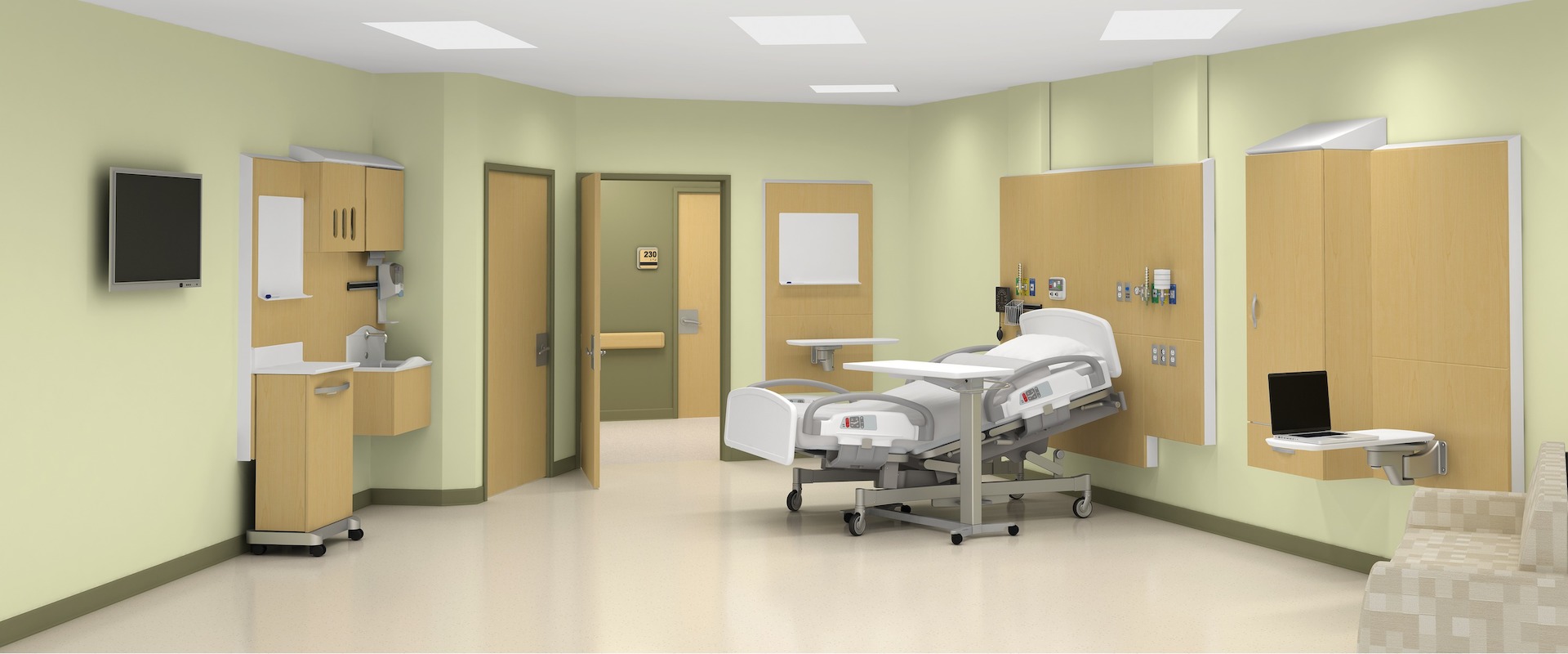 Patient Room with Compass System - Herman Miller