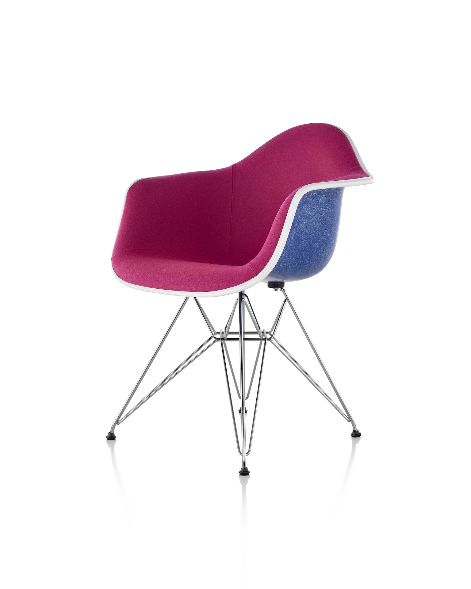 Eames Molded Fiberglass Armchair, Upholstered - Herman Miller