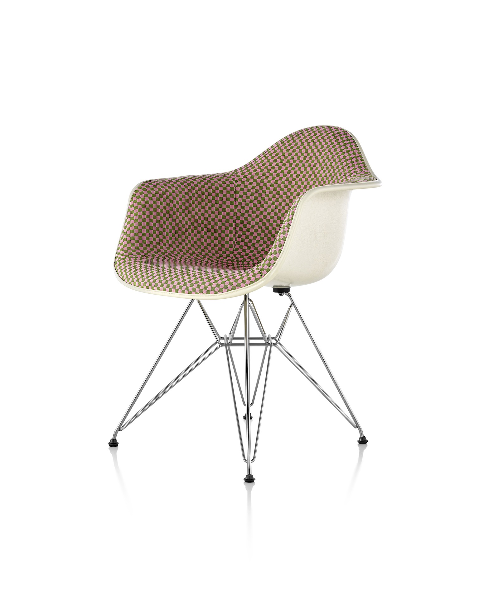 Eames Molded Fiberglass Armchair, Upholstered - Herman Miller