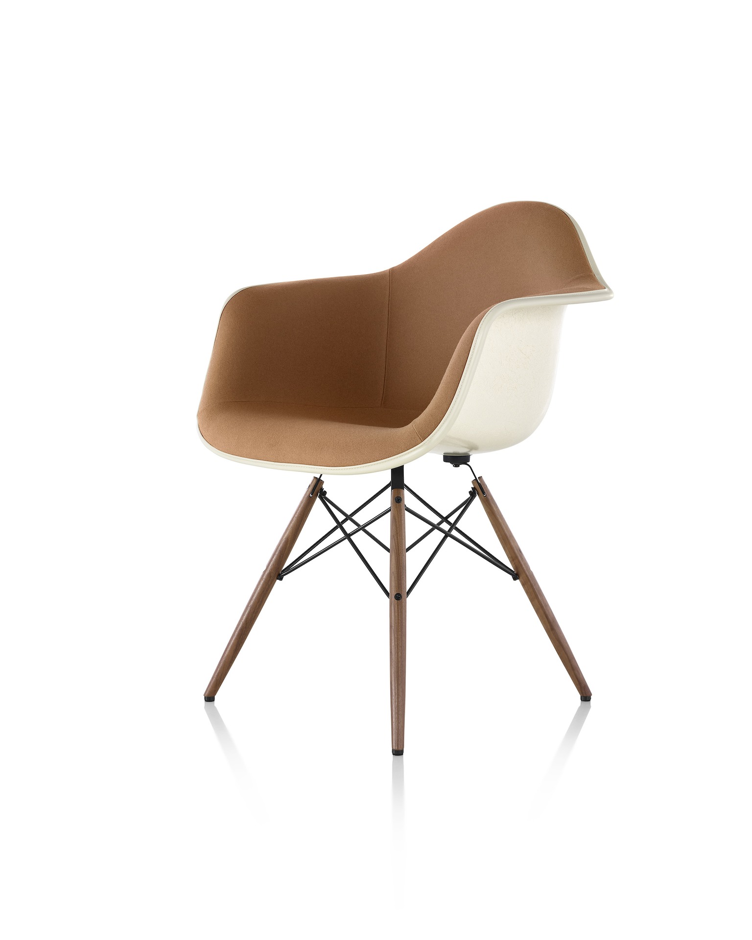 Eames Molded Fiberglass Armchair, Upholstered - Herman Miller