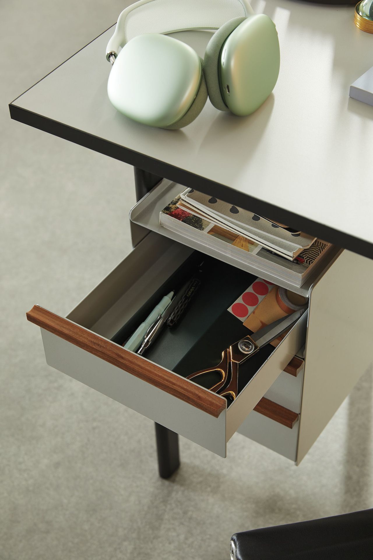 Mode Desk with Storage Detail - Herman Miller