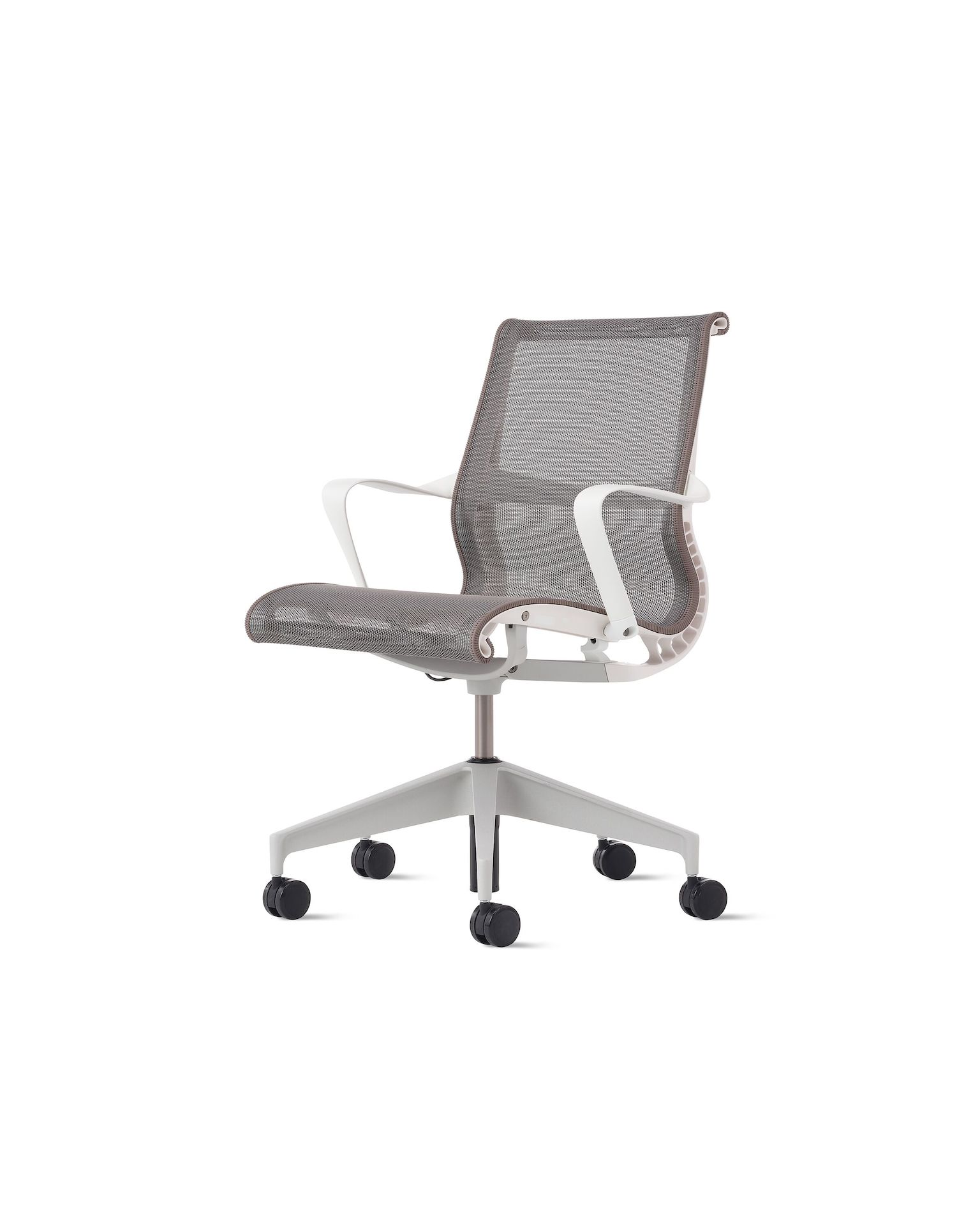 Setu Chair, Studio White Frame, Silver Alloy Base, Cocoa Suspension ...