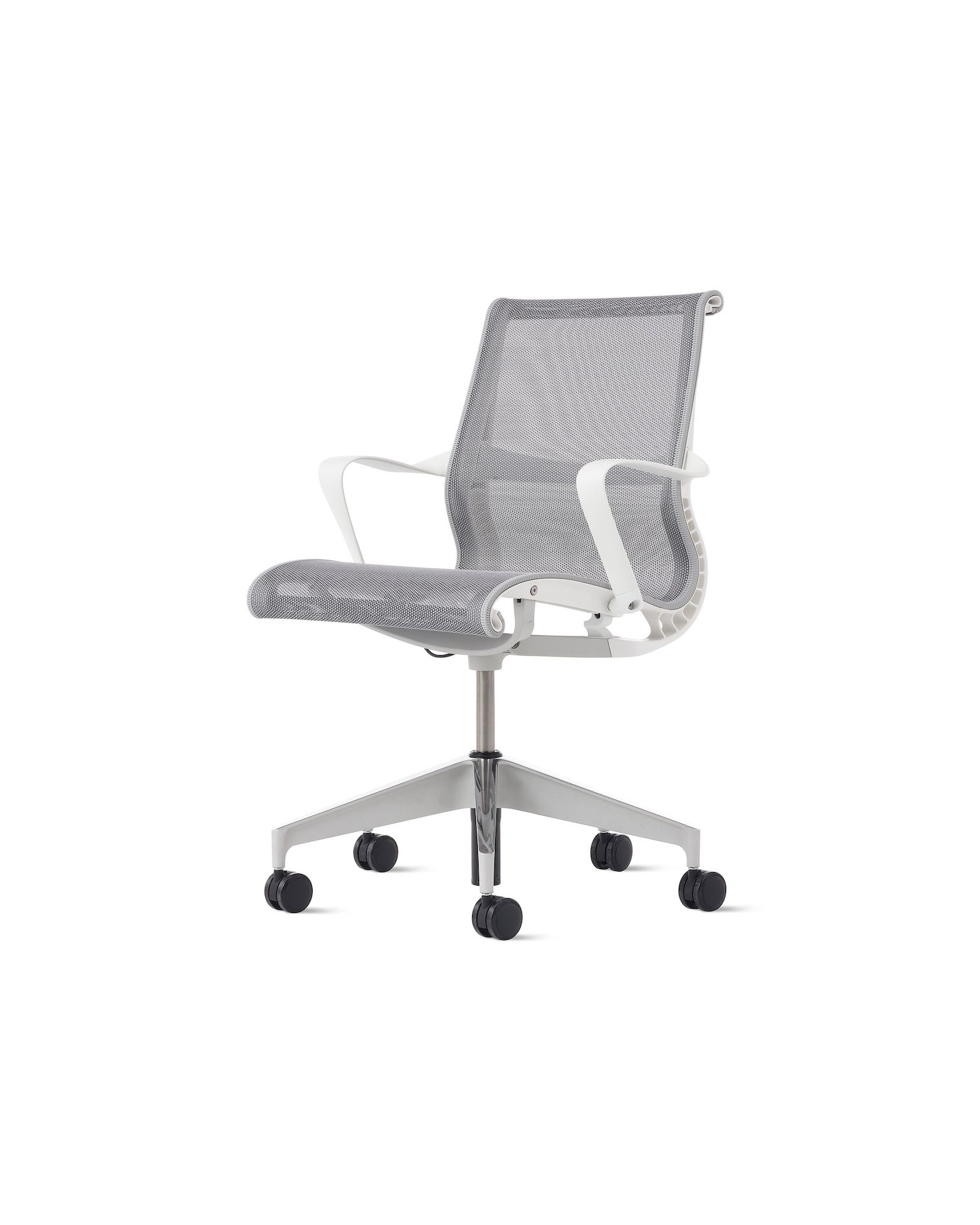 Setu Chair, Studio White Frame, Semi Polished Base, Mineral Suspension ...