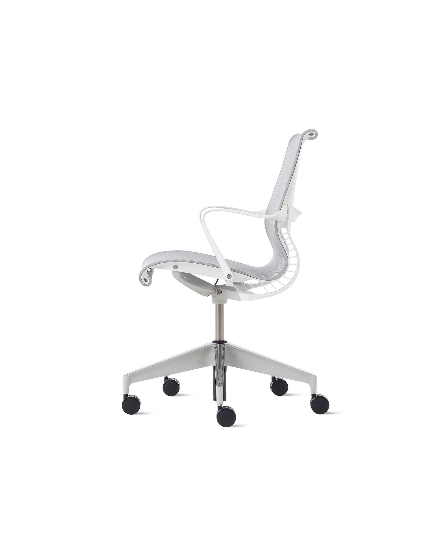 Setu Chair, Studio White Frame, Semi Polished Base, Mineral Suspension ...