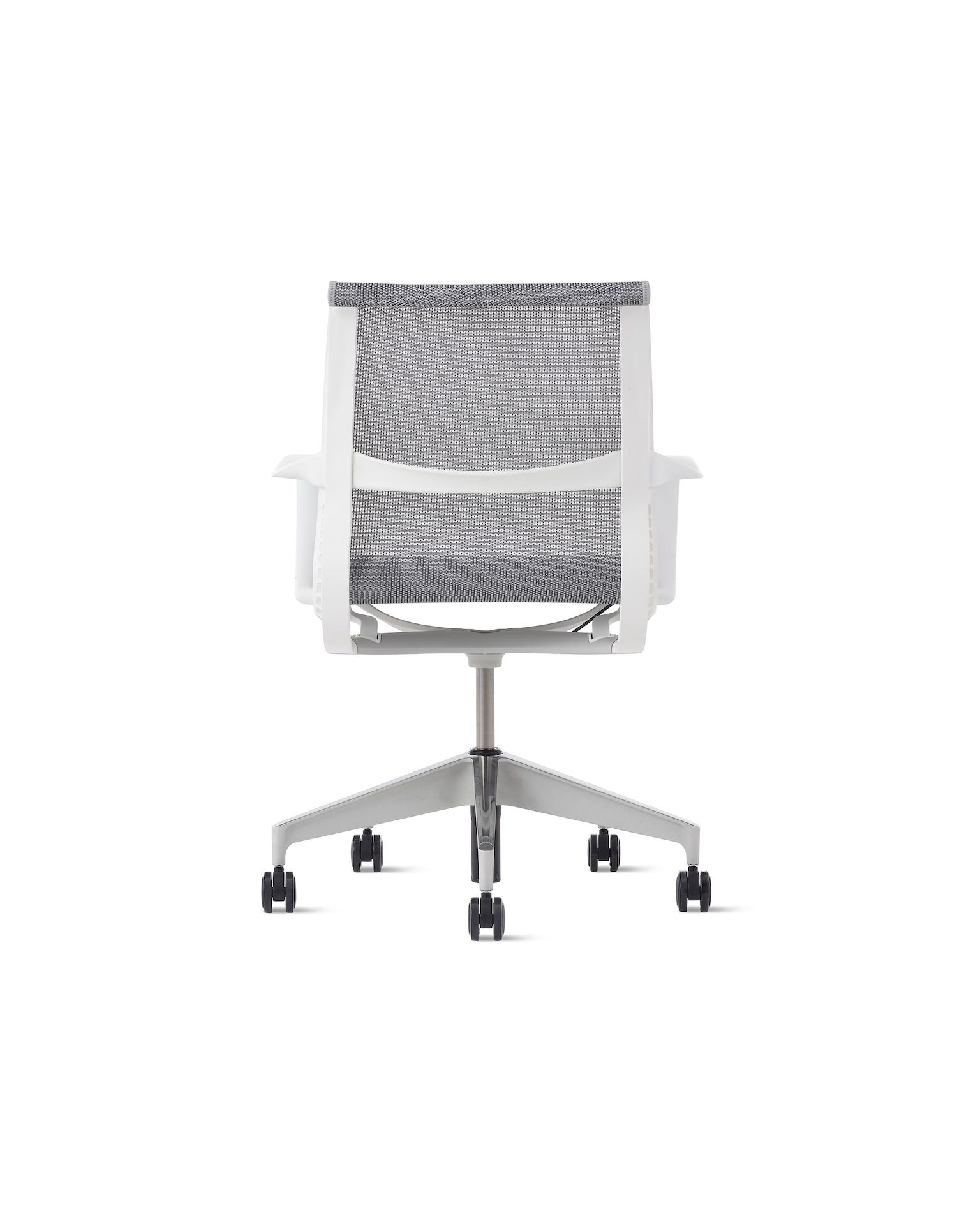 Setu Chair, Studio White Frame, Semi Polished Base, Mineral Suspension - Herman Miller