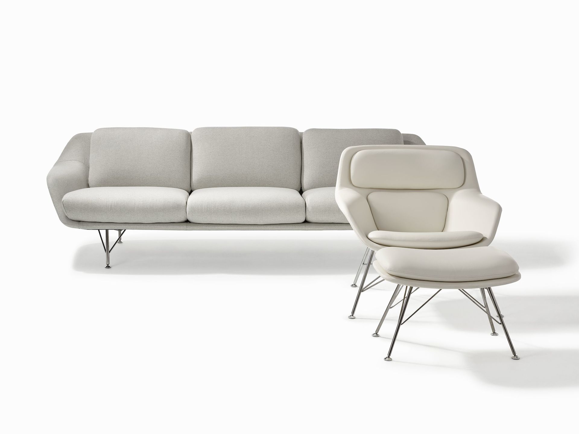 Striad Lounge Chair and Ottoman and Striad Sofa Low Back Three Seat ...