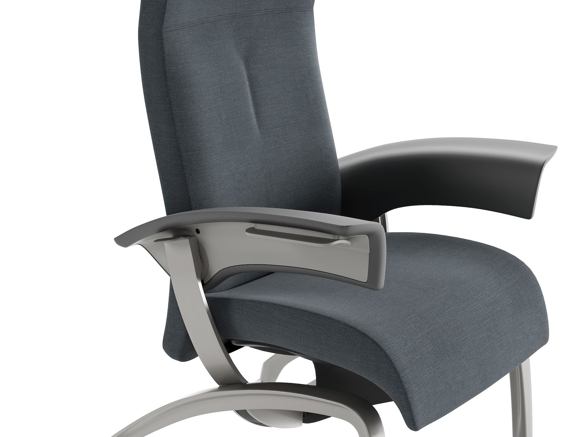 Nala Patient Chair pivot arms, arms down - Herman Miller