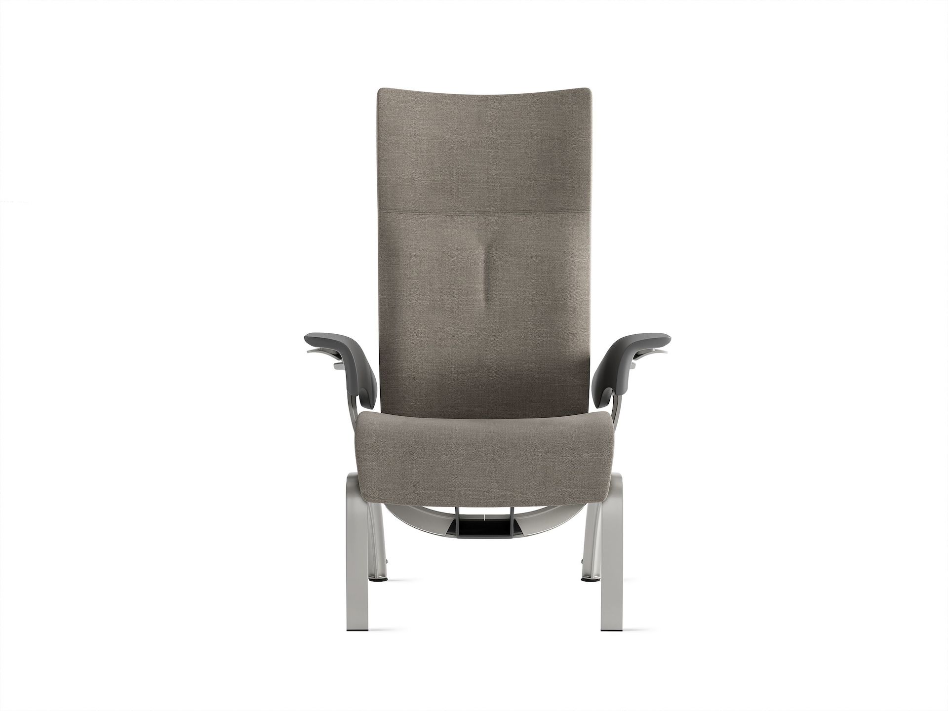 Nala Patient Chair front, grey - Herman Miller
