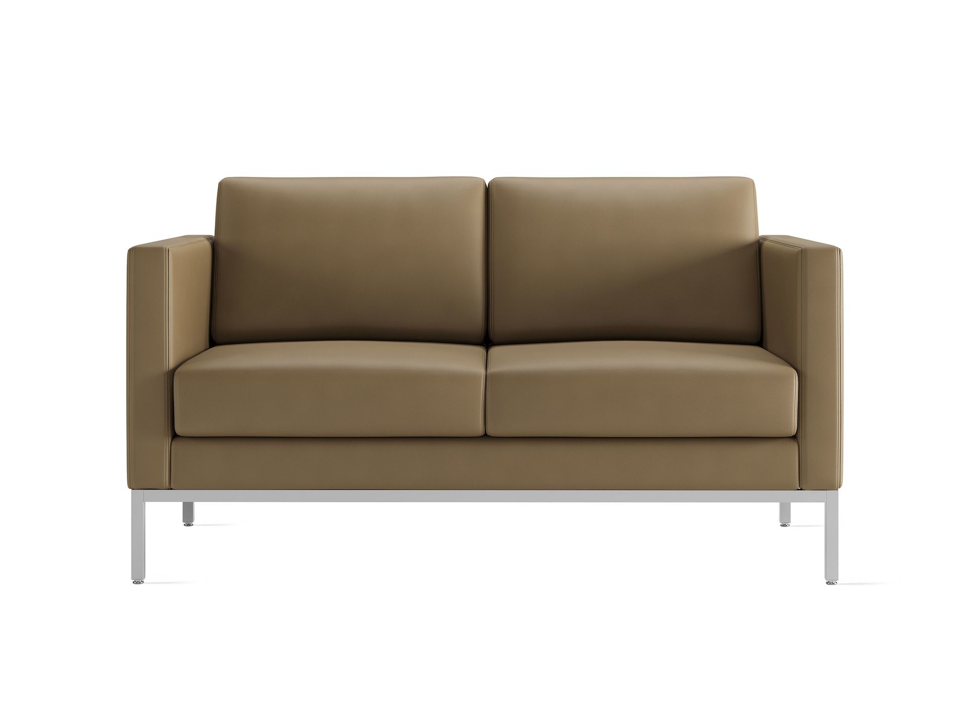 Riva Lounge Two Seat, front, tan - Herman Miller